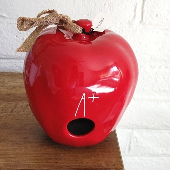 Rae Dunn | Accents | Rae Dunn A Apple Ceramic Birdhouse With Burlap ...